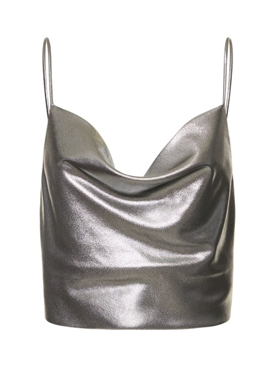Metallic draped crop top - Rotate - Women | Luisaviaroma