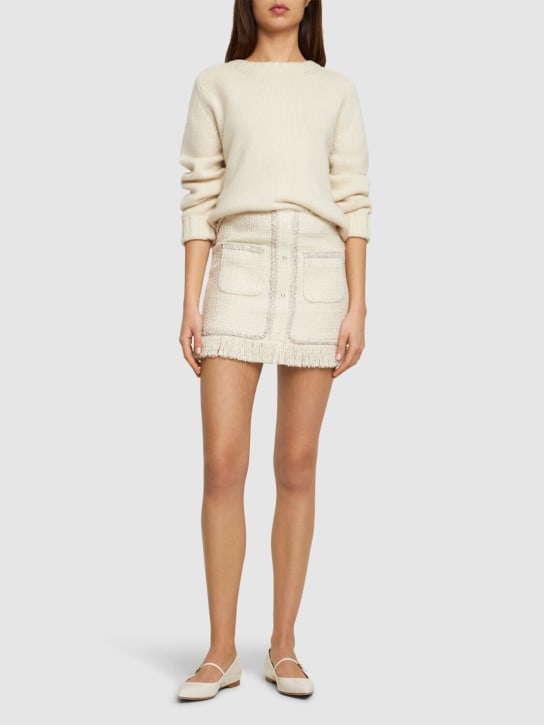 Embellished bouclé mini skirt - Giuseppe Di Morabito - Women | Luisaviaroma