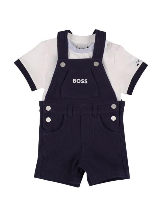 Cotton jersey t-shirt & overalls - Boss - Boys | Luisaviaroma